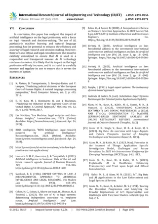 The Role of AI Technology for Legal Research and Decision Making | PDF