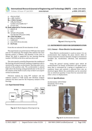 Experimental Investigation of Faults in Roller Element Bearing Using Vibration Based Method | PDF