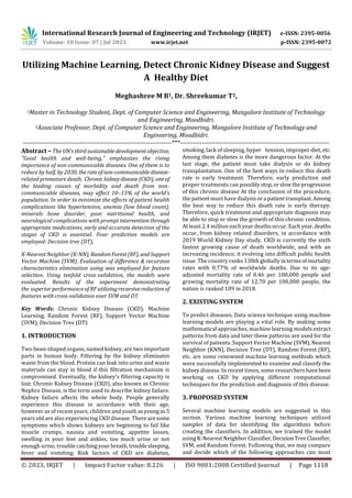 Utilizing Machine Learning, Detect Chronic Kidney Disease and Suggest A ...