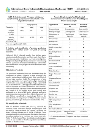 Isolation and identification of protease producing bacteria | PDF