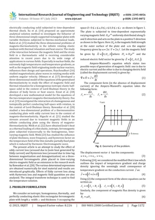 Analysis of Hysteresis and Eddy Current losses in ferromagnetic plate induced by time-varying ...