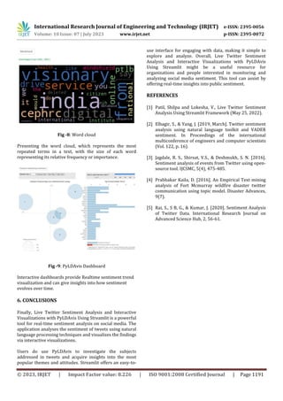 Live Twitter Sentiment Analysis and Interactive Visualizations with PyLDAvis using Streamlit | PDF
