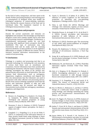 TRIBIOLOGY IS A TOOL FOR SENSORY EVALUATION OF DAIRY FOODS | PDF