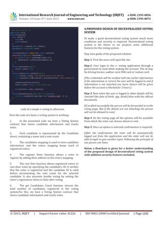 A Study On Decentralized Voting System | PDF