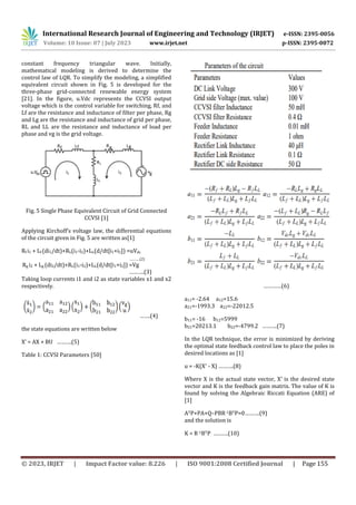 Optimal Power Flow Using LQR-Based CCVS Inverter for the Grid- Integrated Renewable Energy ...