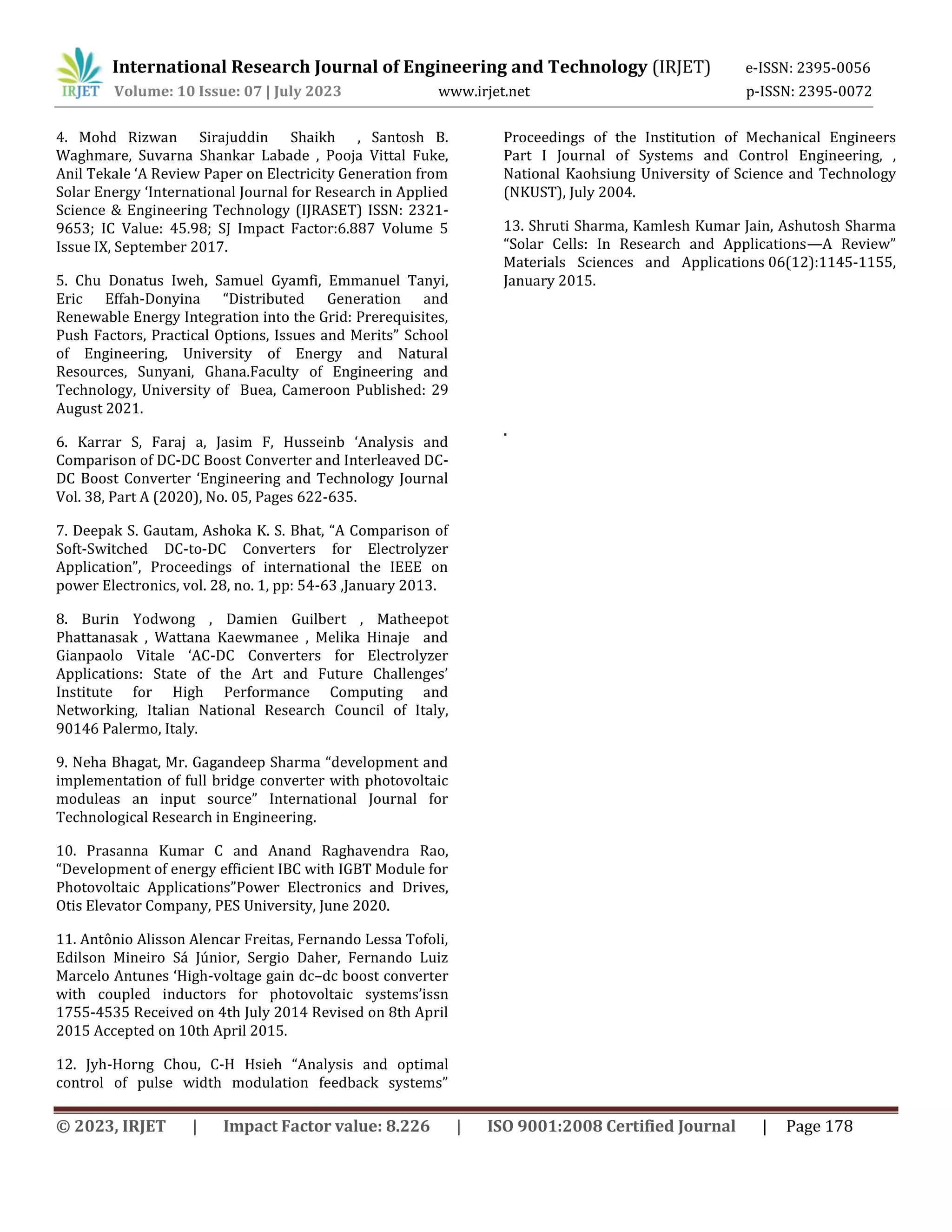 FORMULATION AND EXECUTION OF A DC TO DC BOOST CONVERTER WITH NON-CONVENTIONAL ENERGY RESOURCE | PDF