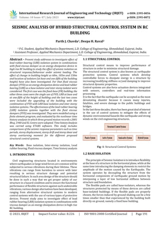 SEISMIC ANALYSIS OF HYBRID STRUCTURAL CONTROL SYSTEM IN RC BUILDING | PDF
