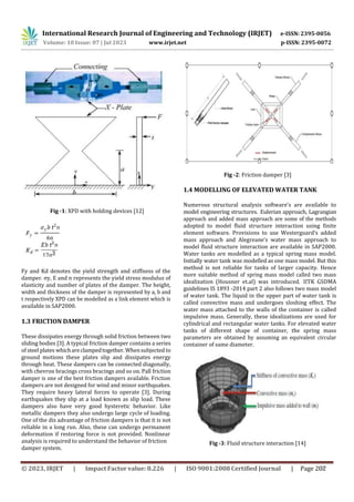 Parametric Study of Elevated Water Tank with Metallic and Friction Damper | PDF
