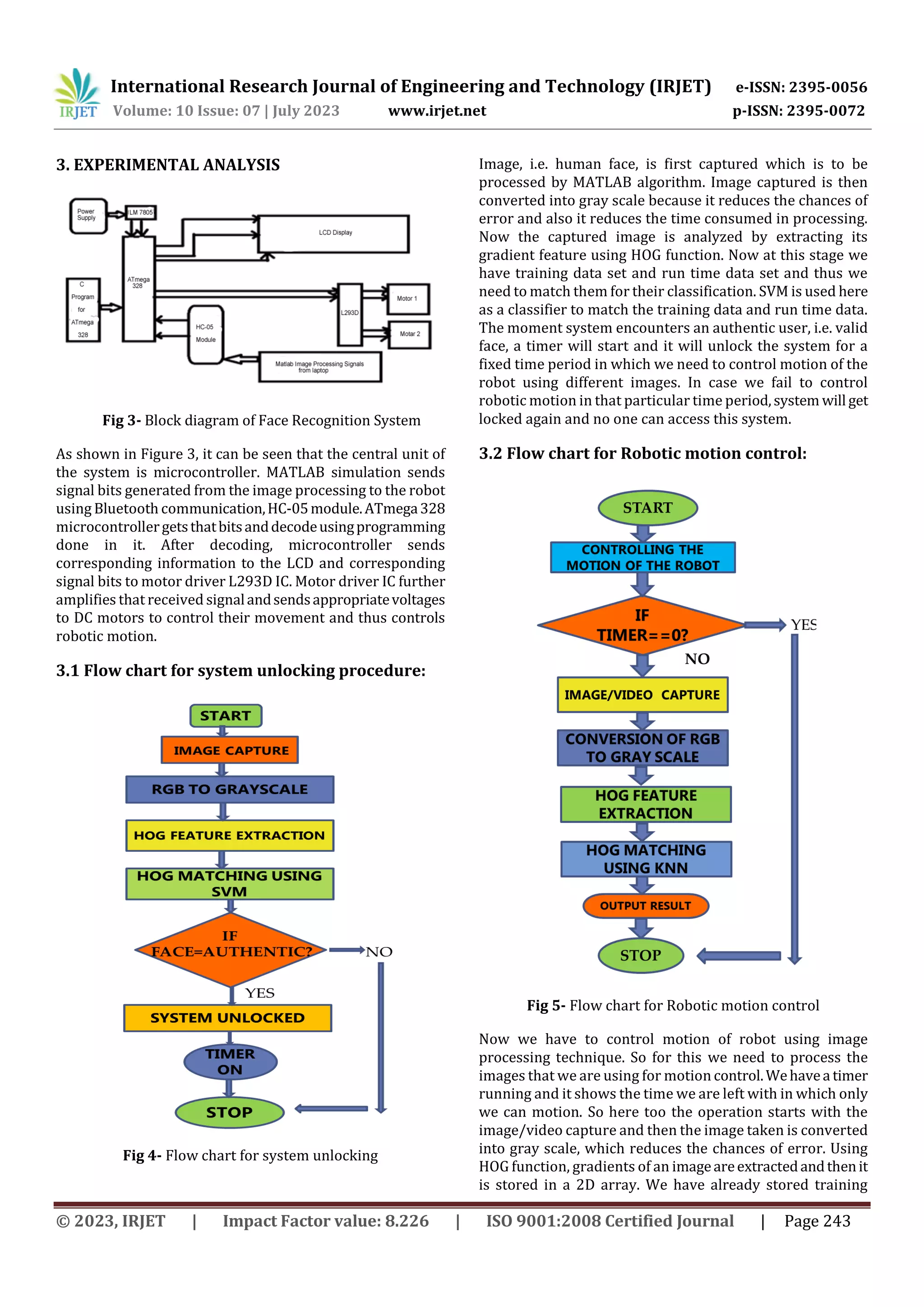 Face Recognition Based on Image Processing in an Advanced Robotic System | PDF