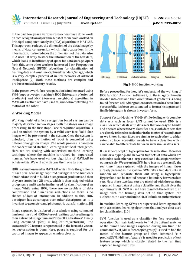 Face Recognition Based on Image Processing in an Advanced Robotic System | PDF