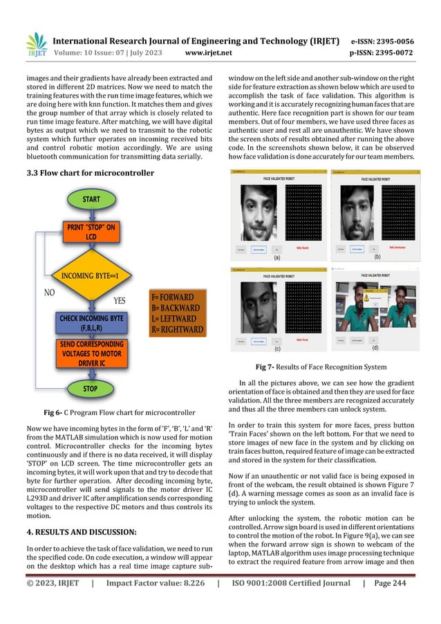 Face Recognition Based on Image Processing in an Advanced Robotic System | PDF