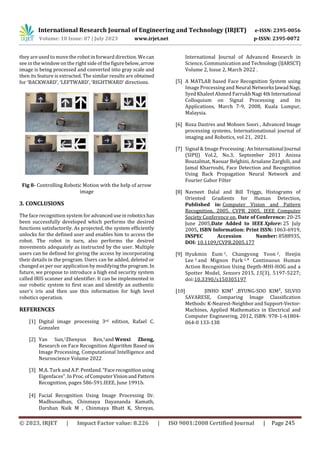 Face Recognition Based on Image Processing in an Advanced Robotic System | PDF