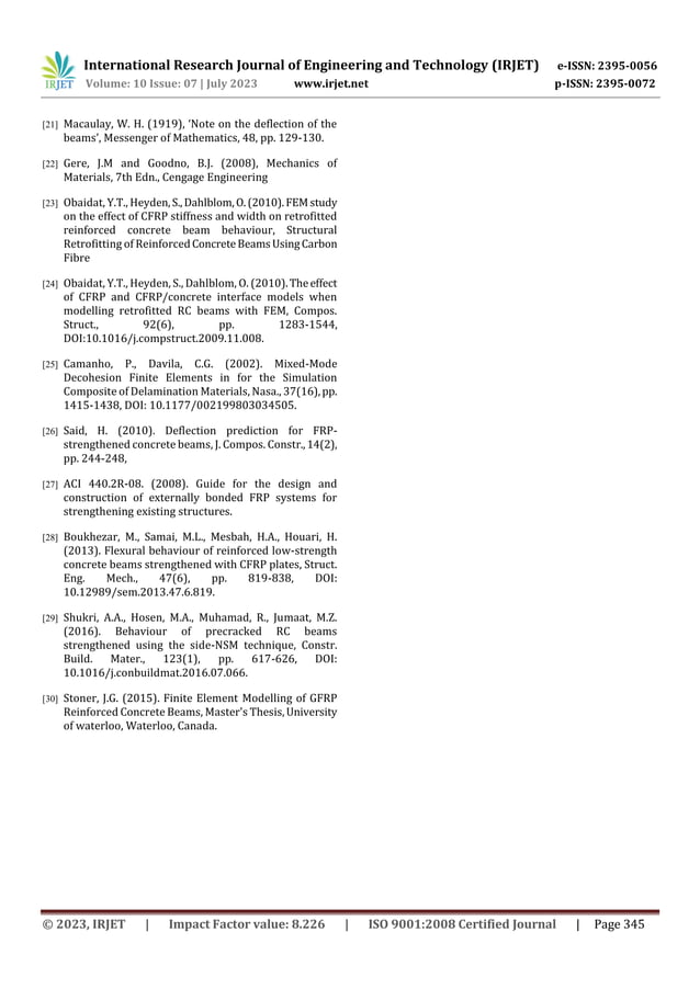 Flexural Analysis of RC Beam Strengthened with Side Near Surface Mounted-CFRP Techniques | PDF