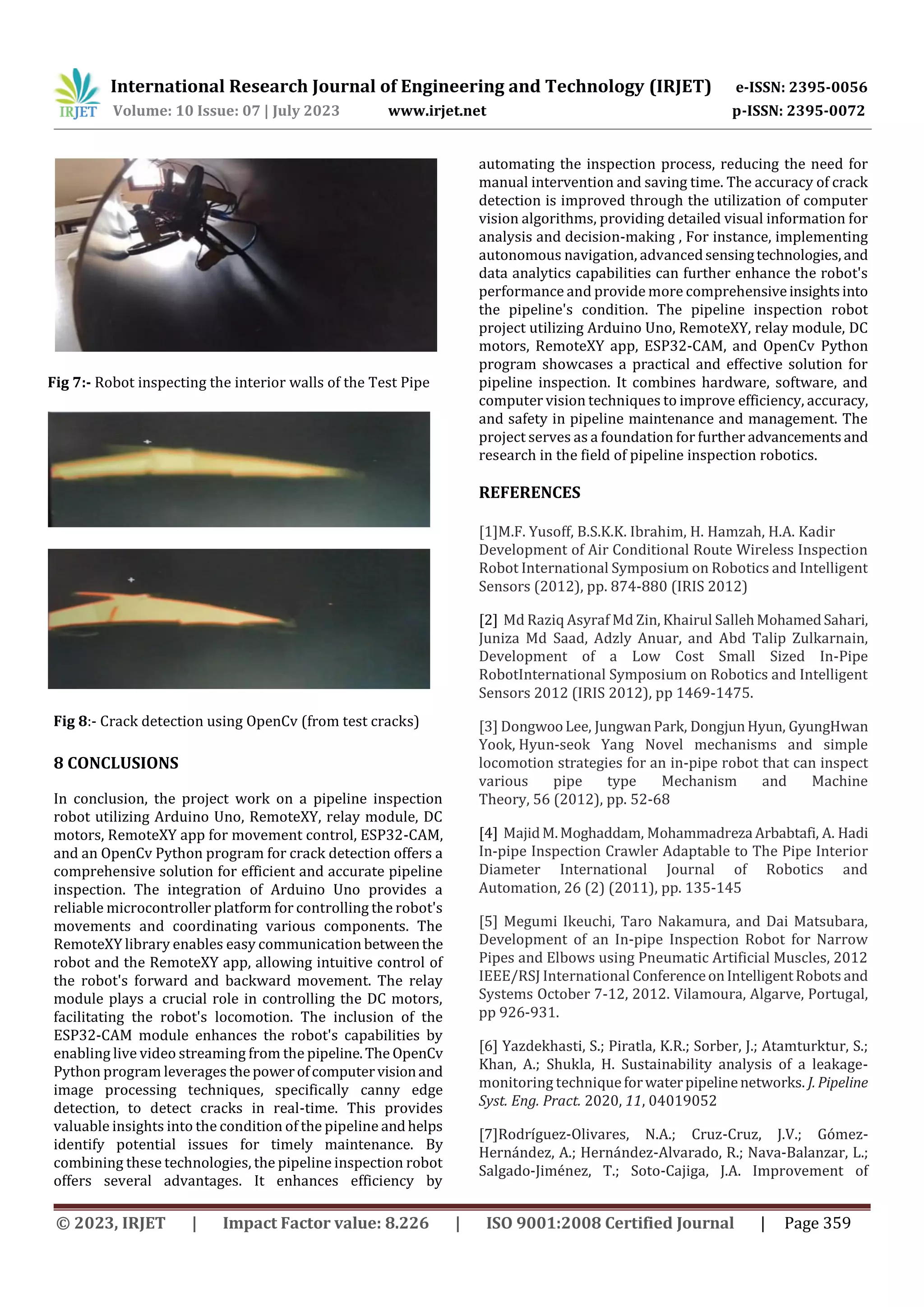 Design and Fabrication of In-Pipe Inspection Robot for Crack Analysis ...