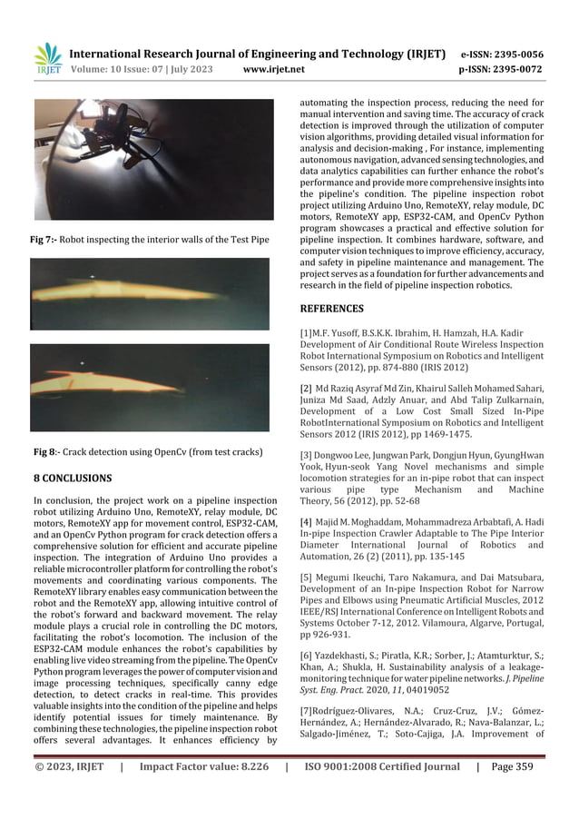 Design and Fabrication of In-Pipe Inspection Robot for Crack Analysis ...