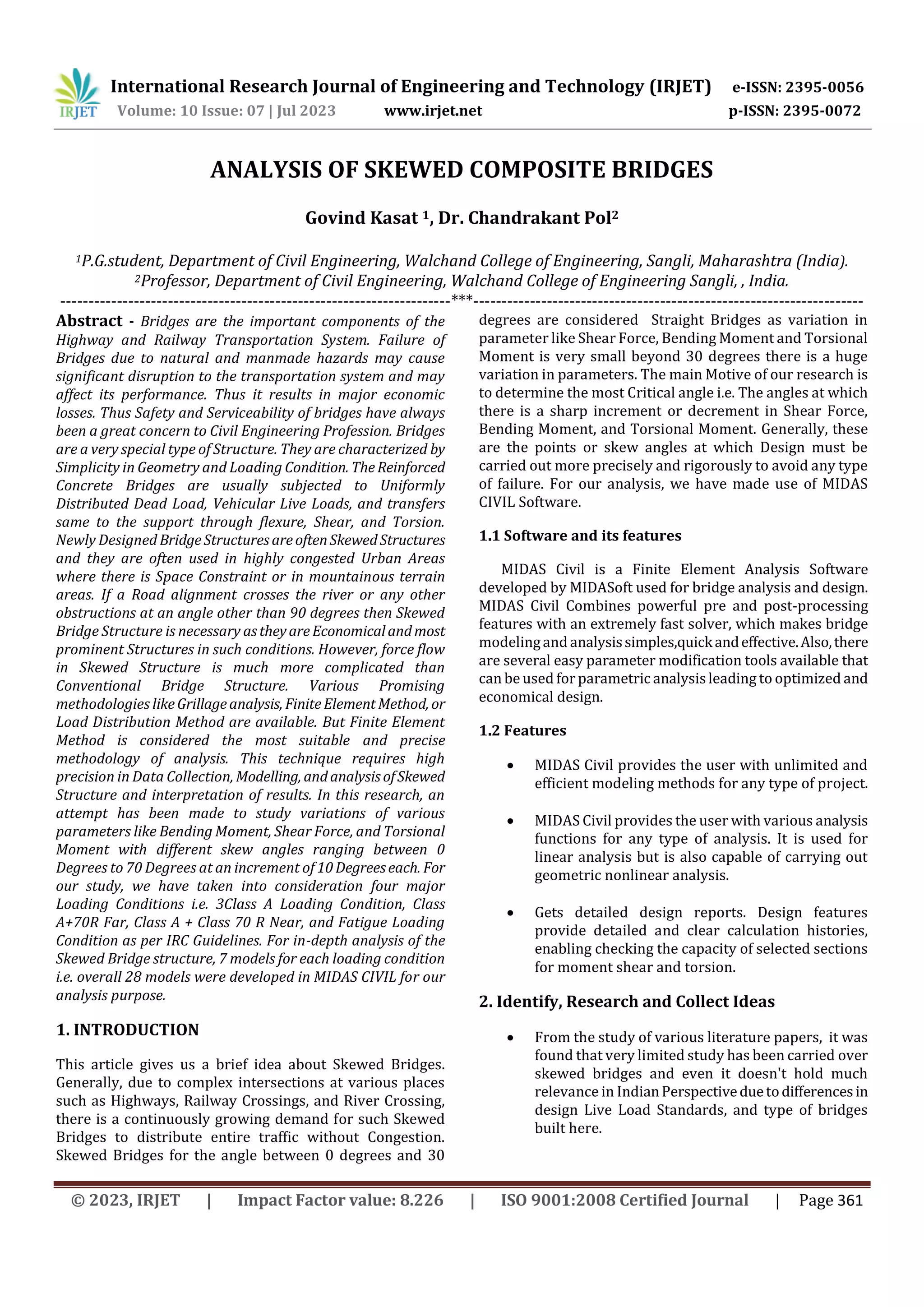 ANALYSIS OF SKEWED COMPOSITE BRIDGES | PDF