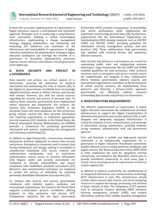 Digital Transformation of Higher Education: Leveraging e-Governance in ...