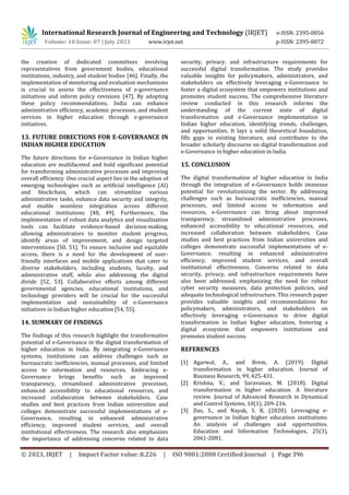 Digital Transformation of Higher Education: Leveraging e-Governance in India | PDF