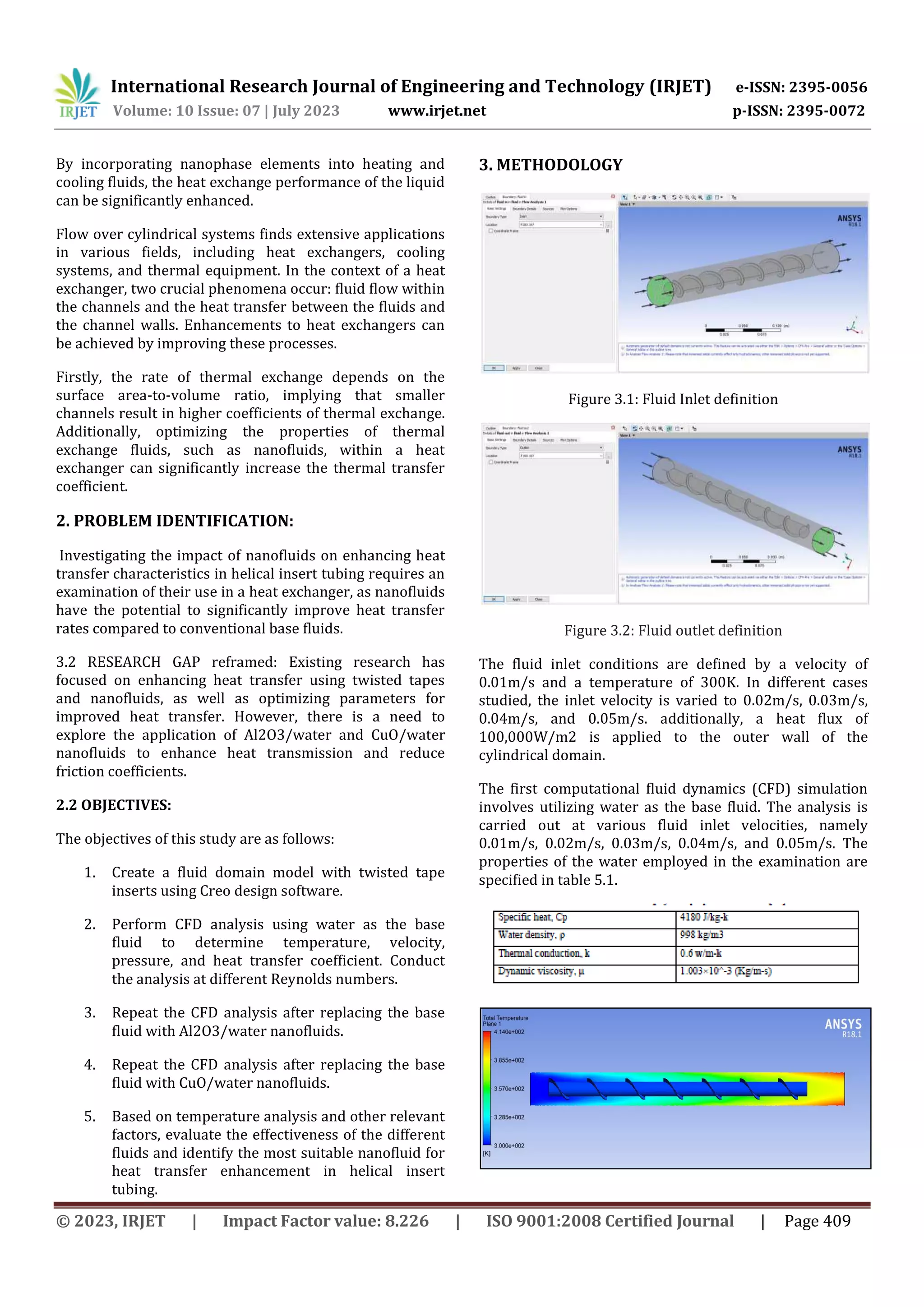 CAD modeling of fluid domain with twisted tape inserts using Creo Design software | PDF
