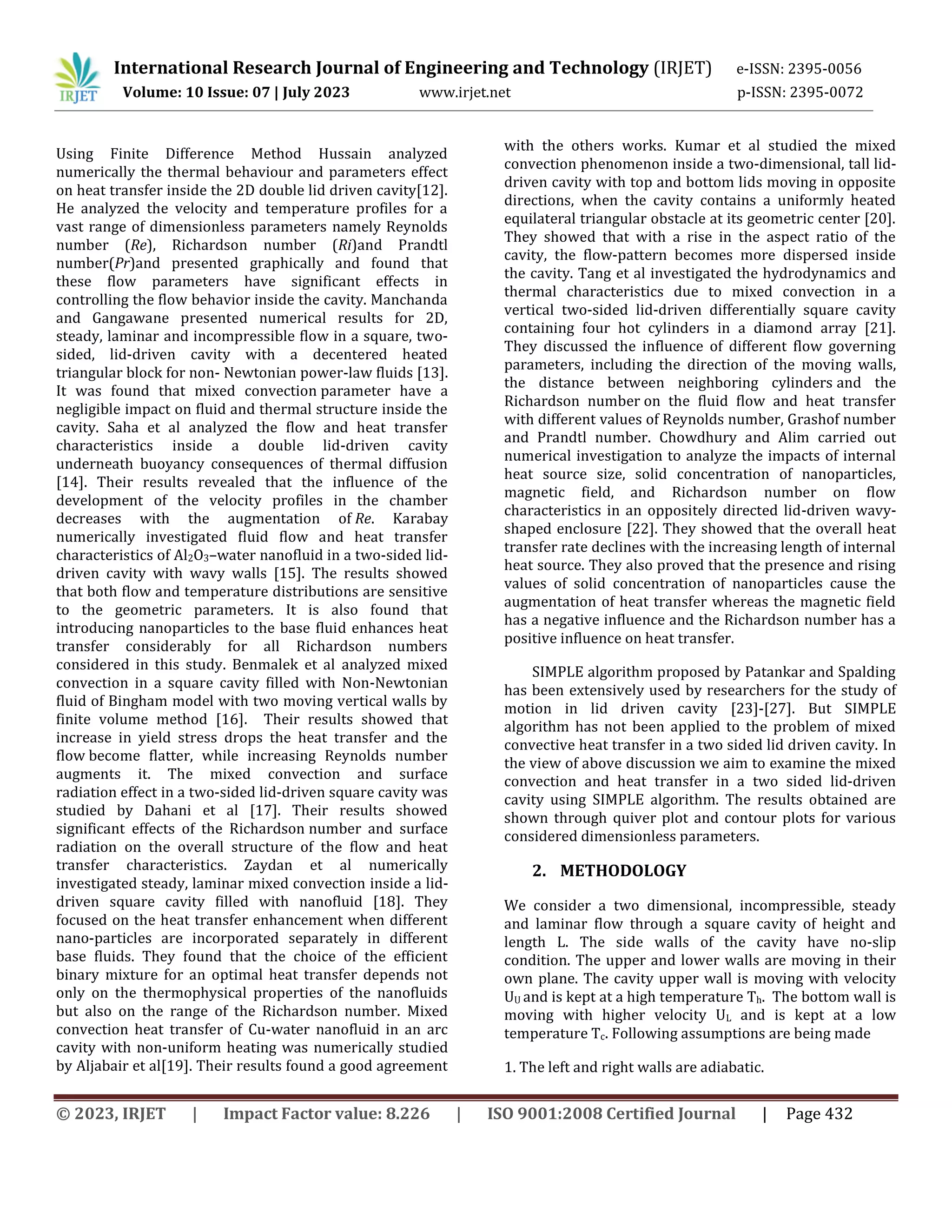 Mixed Convection Flow and Heat Transfer in a Two Sided Lid Driven ...