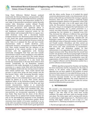 Mixed Convection Flow and Heat Transfer in a Two Sided Lid Driven Cavity Using SIMPLE Algorithm ...