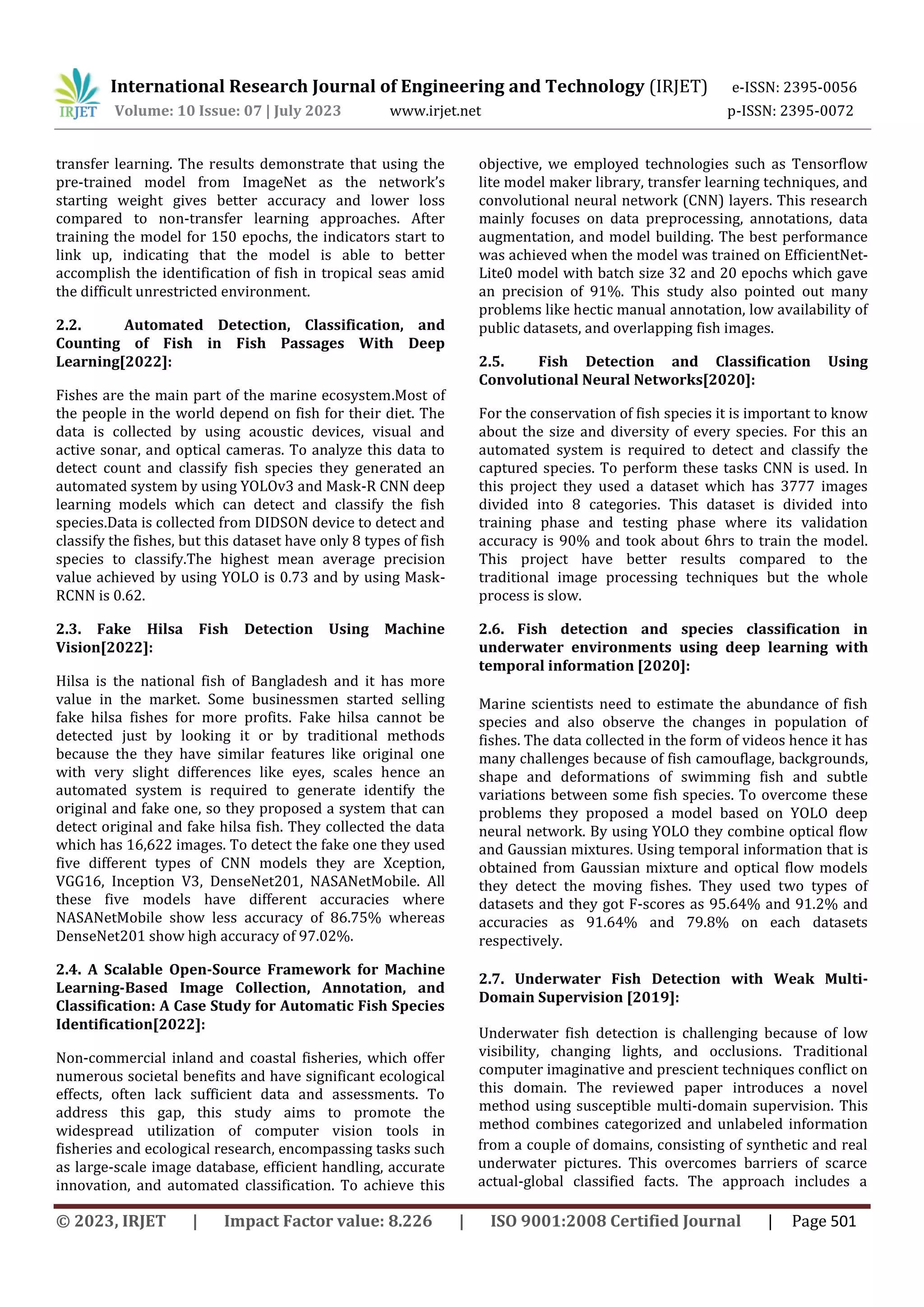 Automated Fish Species Detection | PDF
