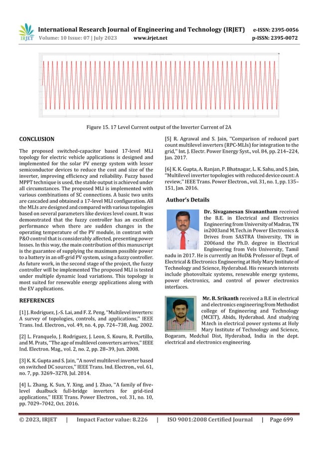 FUZZY LOGIC CONTROLLER BASED MPPT METHODS FOR THE MULTILEVEL INVERTERS ...