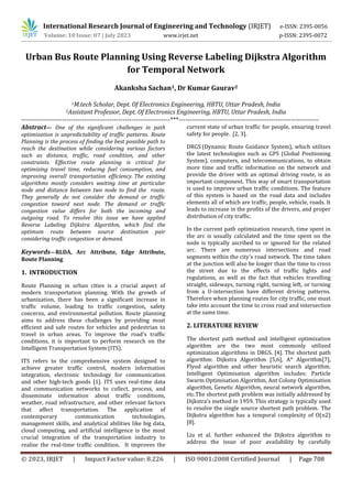 Urban Bus Route Planning Using Reverse Labeling Dijkstra Algorithm for Temporal Network | PDF