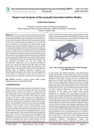 Depict and Analysis of the nomadic kuroshio turbine blades | PDF