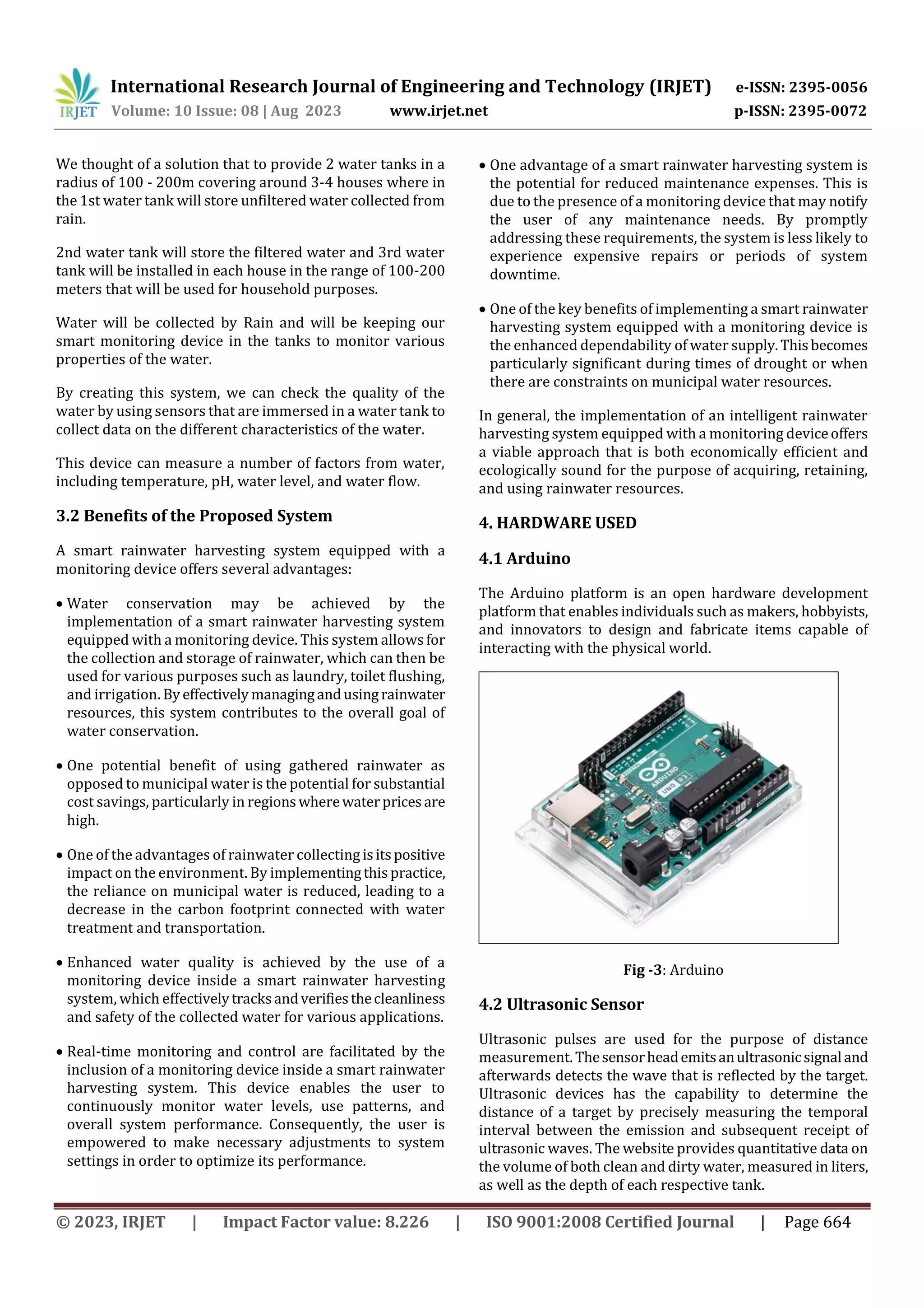 Smart Rainwater Harvesting System | PDF