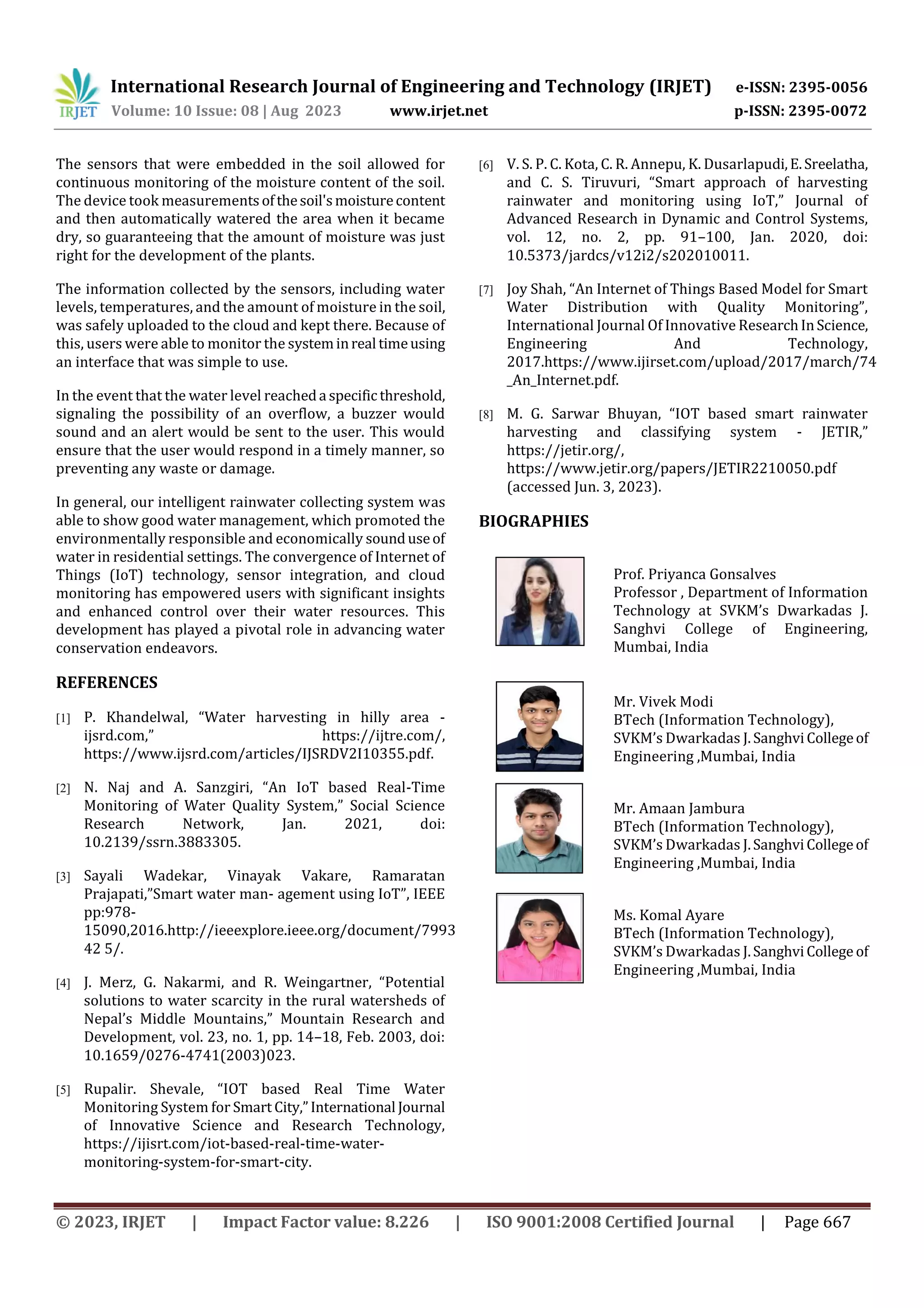 Smart Rainwater Harvesting System | PDF