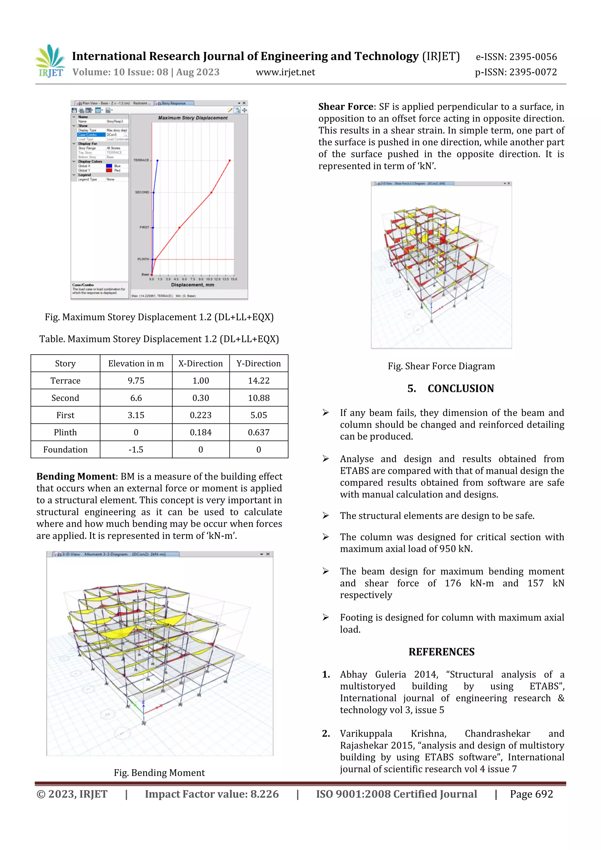 Analysis of G+2 building with seismic load using Etabs | PDF