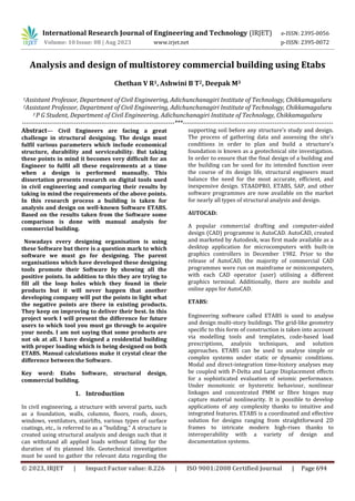 Analysis and design of multistorey commercial building using Etabs | PDF