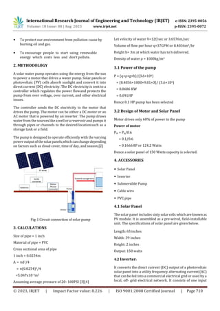 Design and Fabrication of Solar Water Pump | PDF