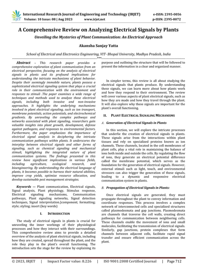 A Comprehensive Review on Analyzing Electrical Signals by Plants ...