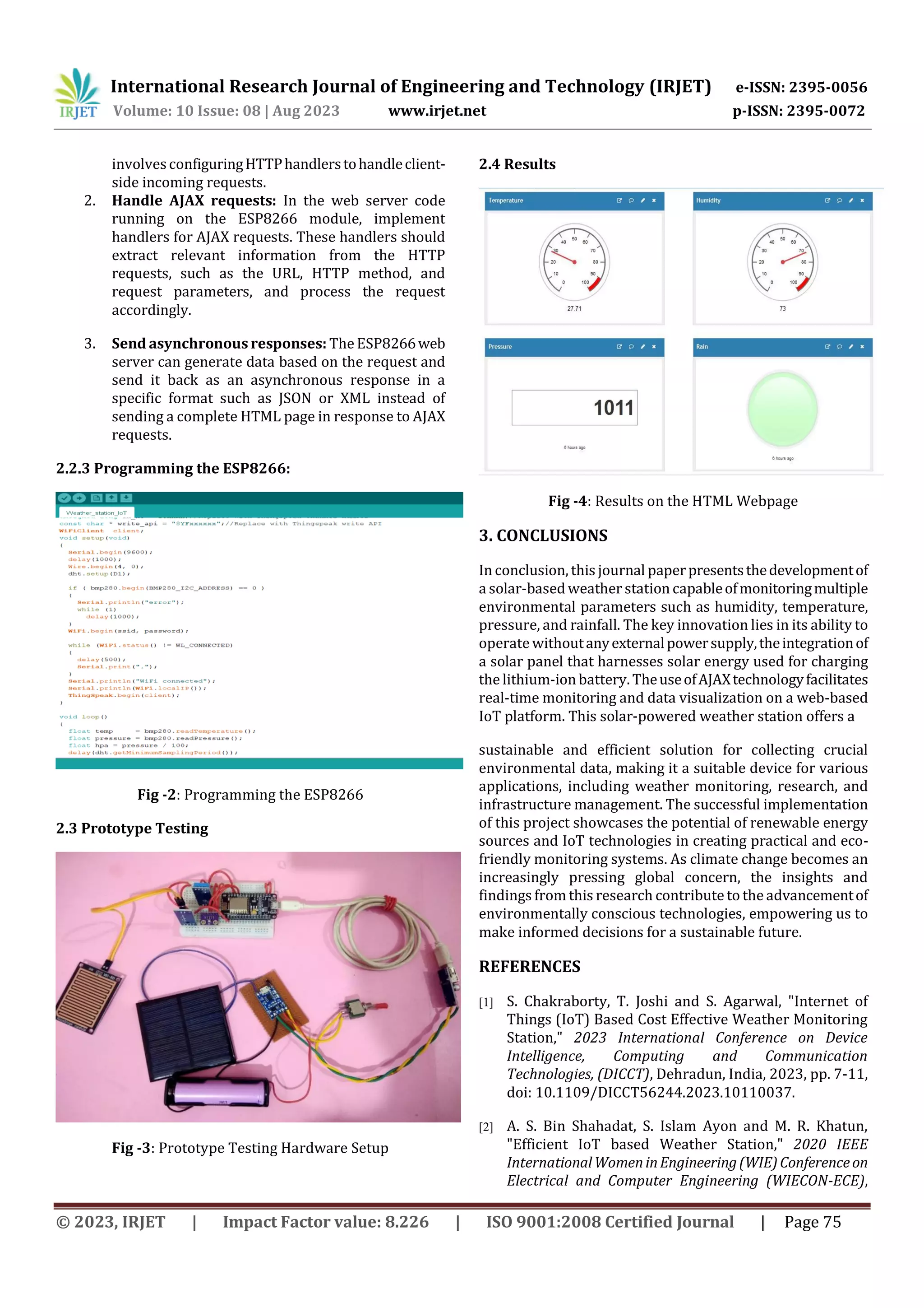 Solar-Powered IoT-Enabled Weather Monitoring System with AJAX- Based Webserver for Data ...