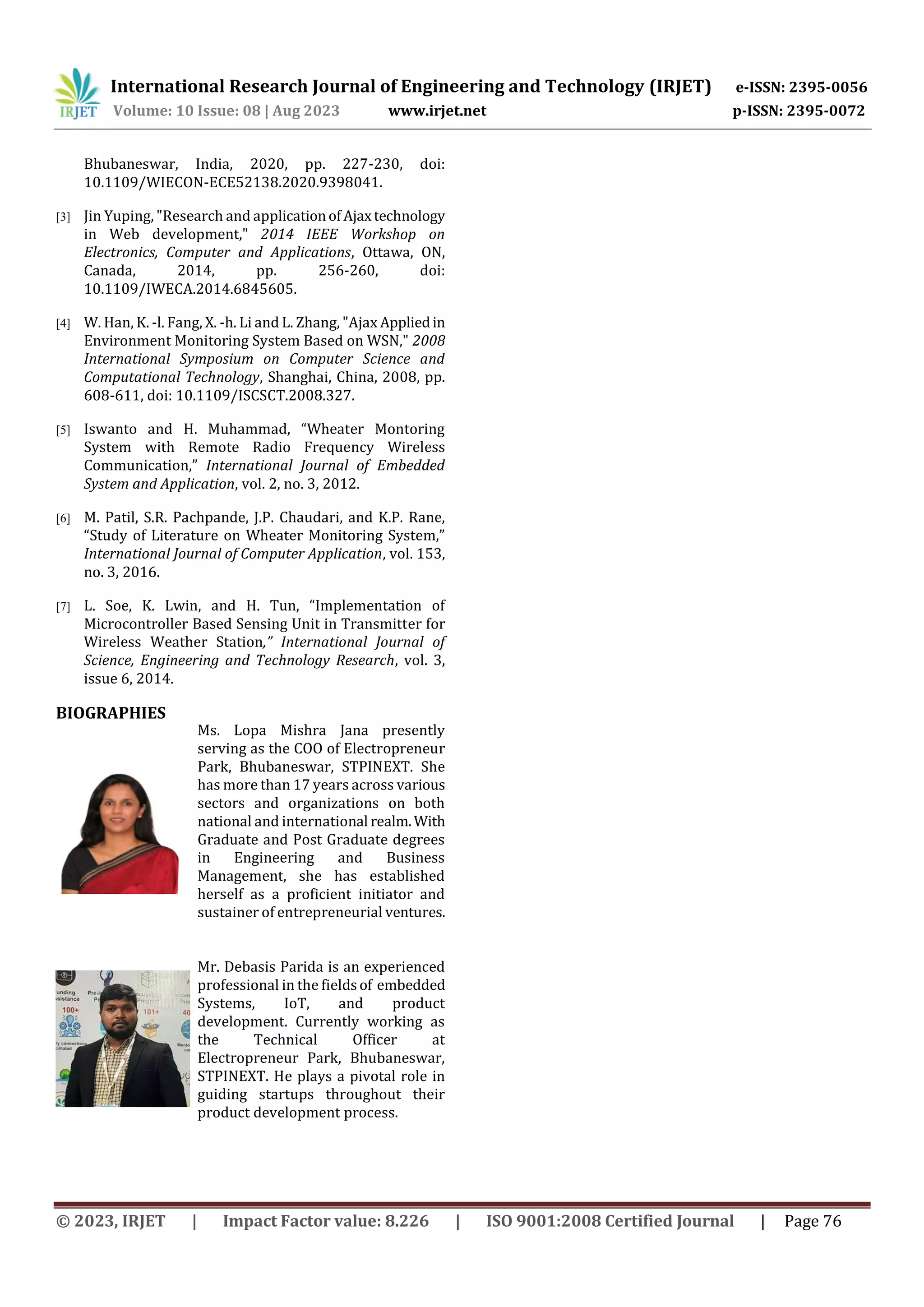 Solar-Powered IoT-Enabled Weather Monitoring System with AJAX- Based ...