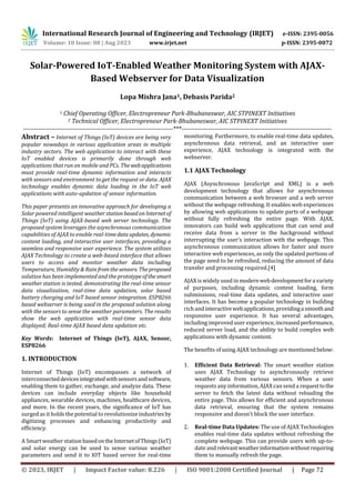 Solar-Powered IoT-Enabled Weather Monitoring System with AJAX- Based Webserver for Data ...