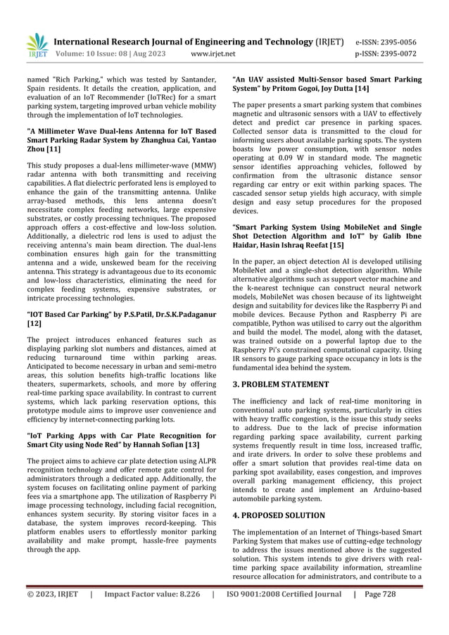 ARDUINO BASED CAR PARKING SYSTEM USING WOKWI SIMULATOR | PDF