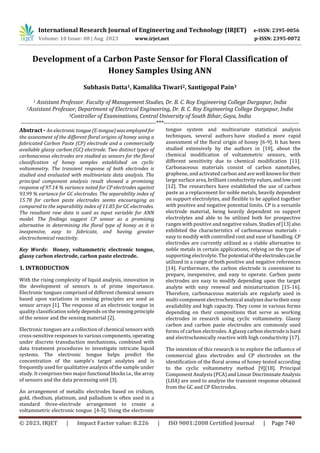 Development of a Carbon Paste Sensor for Floral Classification of Honey ...