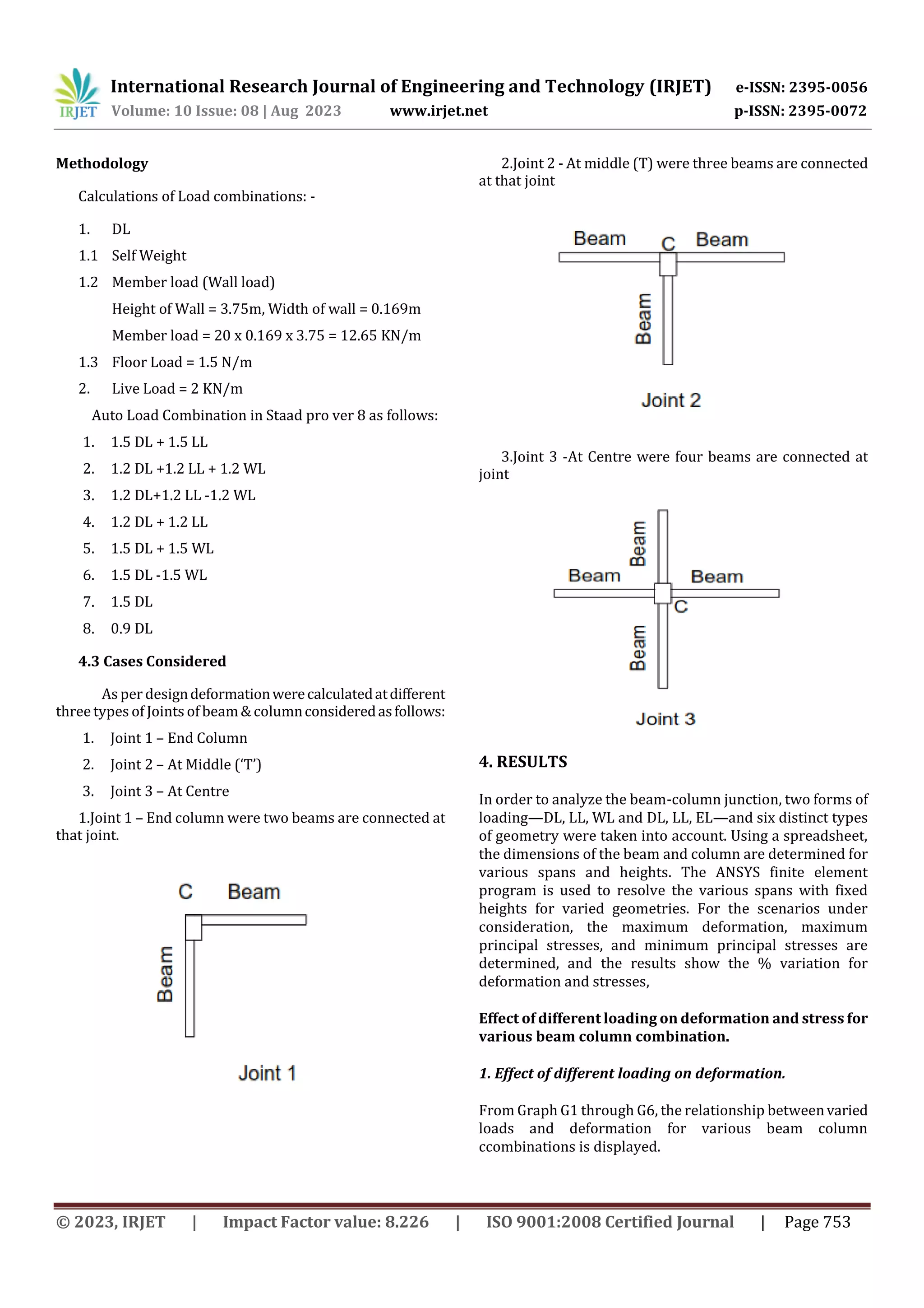 BEAM COLUMN JOINT ANALYSIS FOR VARIOUS LOADING USING FINITE ELEMENT METHOD FOR STEEL STRUCTURE ...