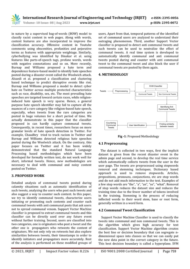 Automatic Prediction and Countering of Communal Tweets using Machine Learning Techniques | PDF