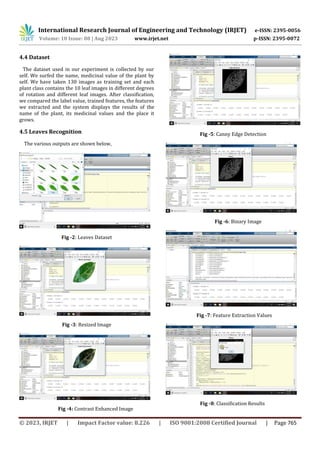 Automatic Recognition of Medicinal Plants using Machine Learning ...