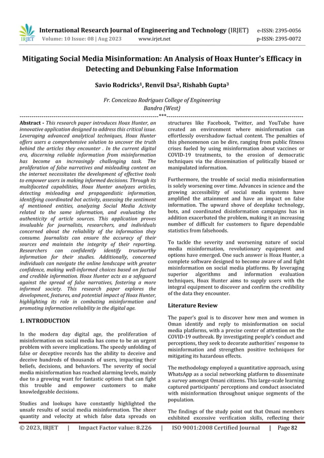 Mitigating Social Media Misinformation An Analysis Of Hoax Hunters Efficacy In Detecting And