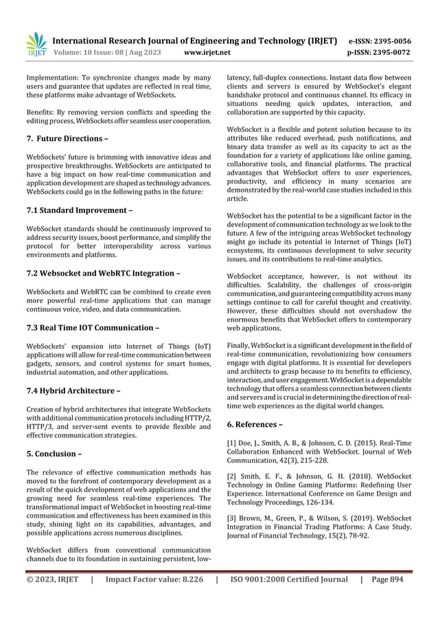 Enhancing Real Time Communication And Efficiency With Websocket Pdf