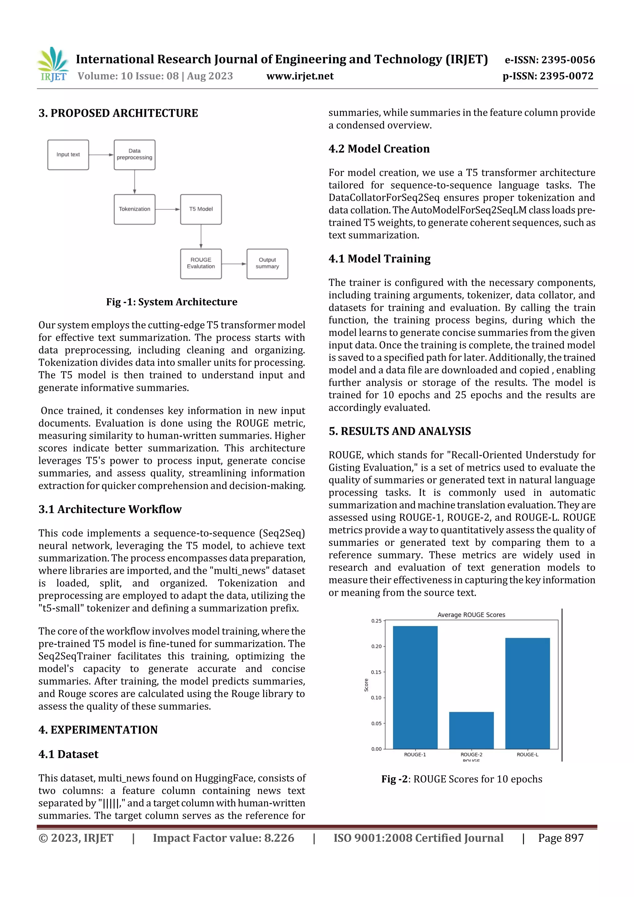 Text Summarization Using The T5 Transformer Model Pdf