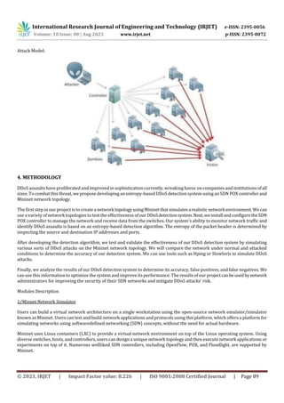 Early Detection and Prevention of Distributed Denial Of Service Attack Using Software- Defined ...