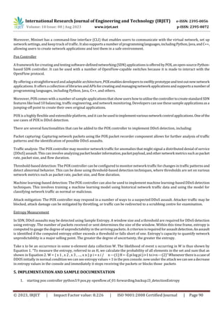 Early Detection and Prevention of Distributed Denial Of Service Attack Using Software- Defined ...