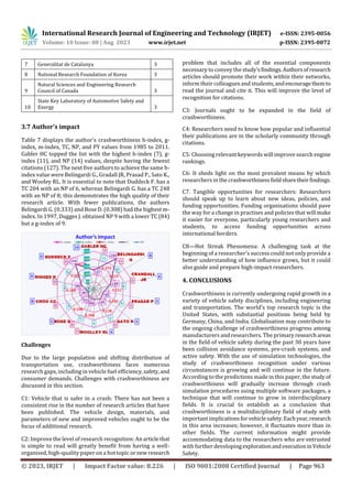 Mapping the Crashworthiness Domains: Investigations Based on ...