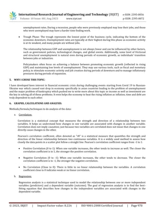 “Analysis of GDP, Unemployment and Inflation rates using mathematical ...